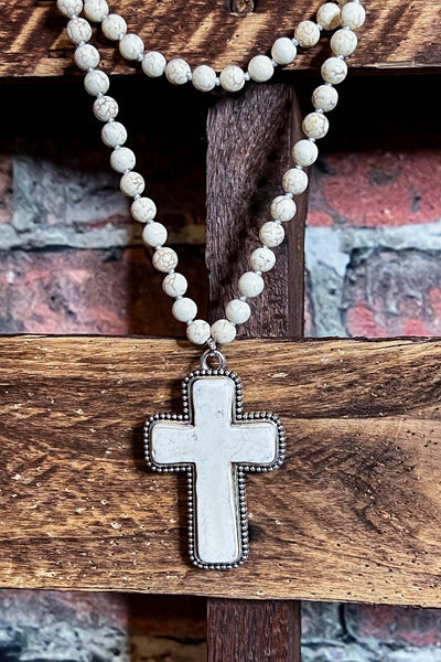 MYSTIC CROSS NECKLACE IN IVORY – Life is Chic Boutique