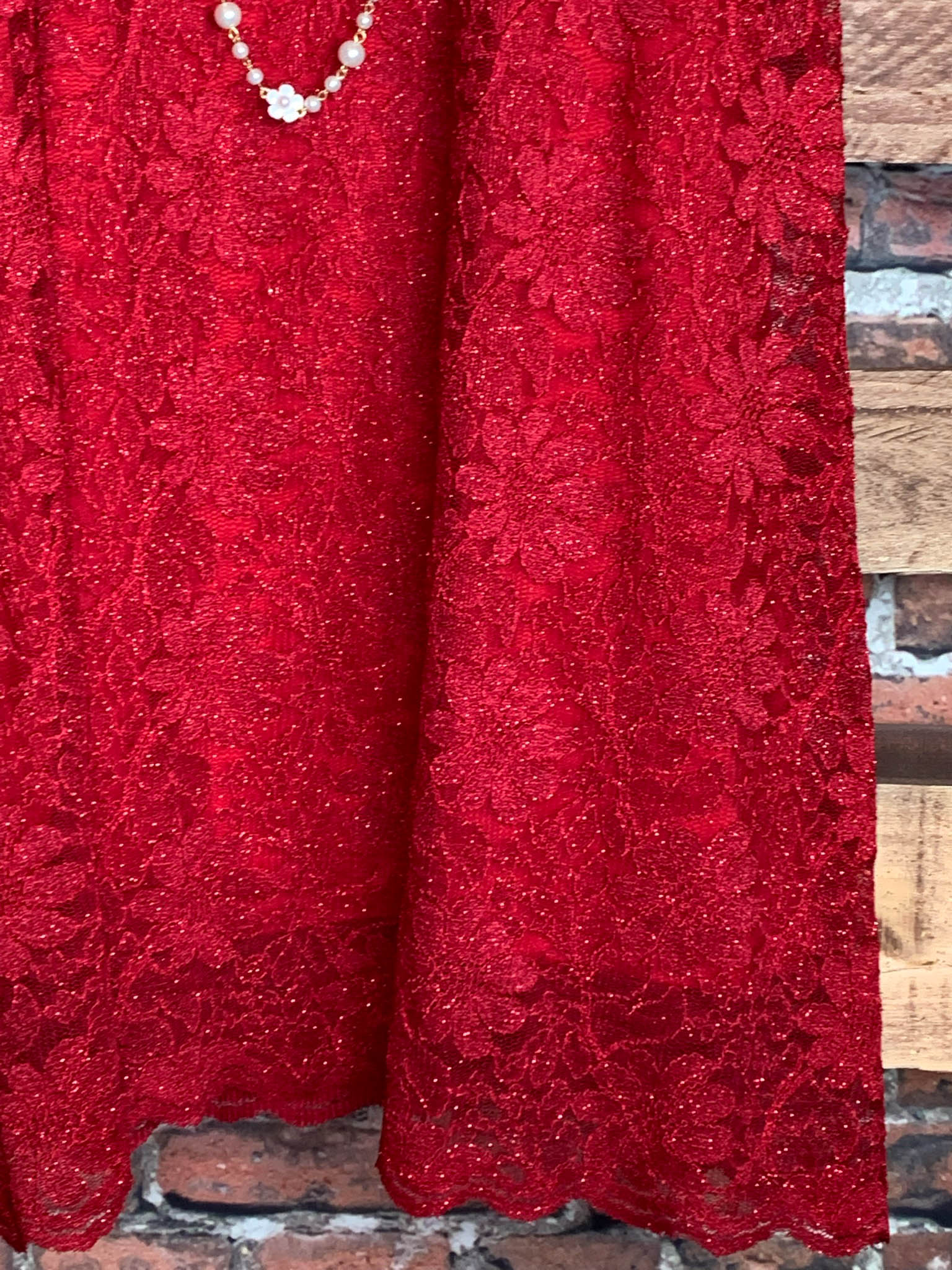 LOVELY DAY RED RUBY LACE SPARKLE DRESS 6 - 14 – Life is Chic Boutique
